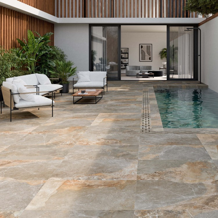 Strato Light Slate 600 x 600mm Porcelain Paving Pallet Pack — Hyde Park ...