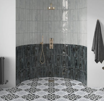 Nissel Black 7.5cm x 30cm Gloss Ceramic Wall Tiles — Hyde Park Tiles